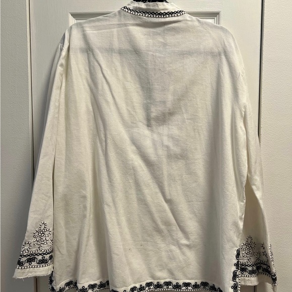 Zara | Tops | Zara Embroidered Blouse | Poshmark